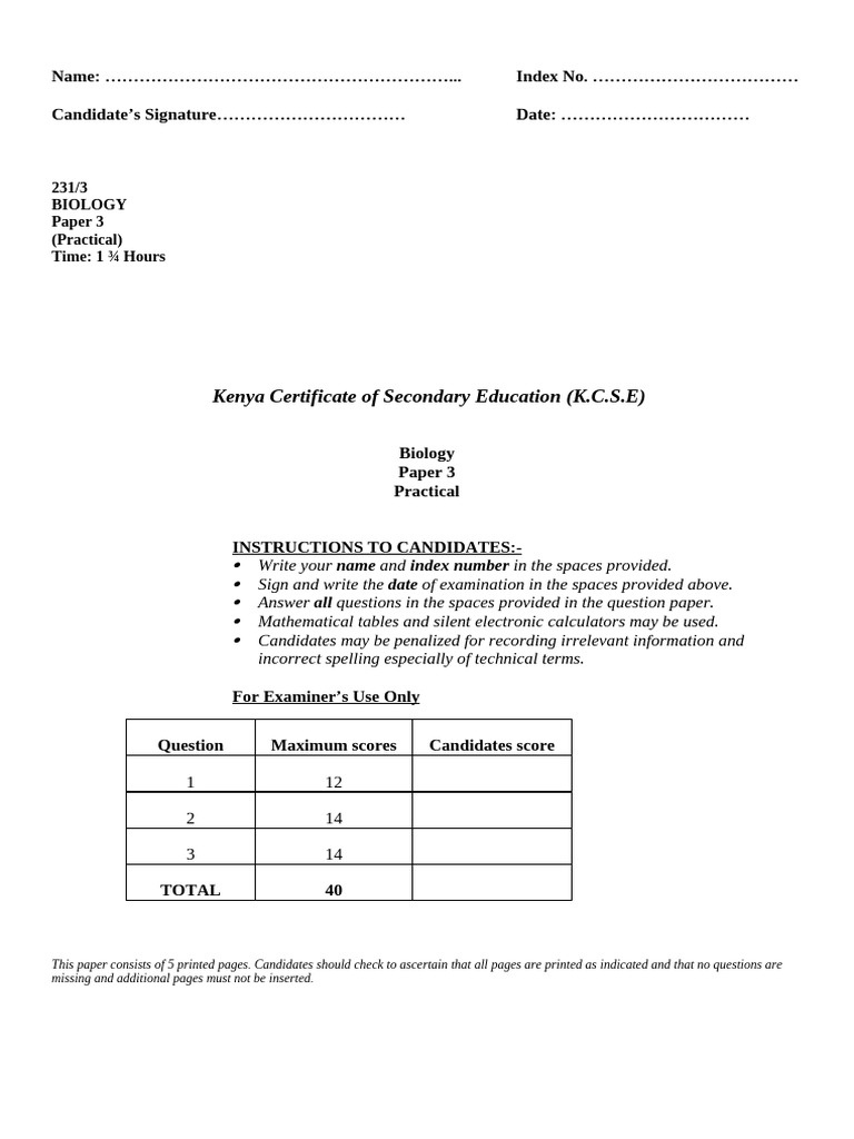 Biology Practical Exam 39 Questions | PDF