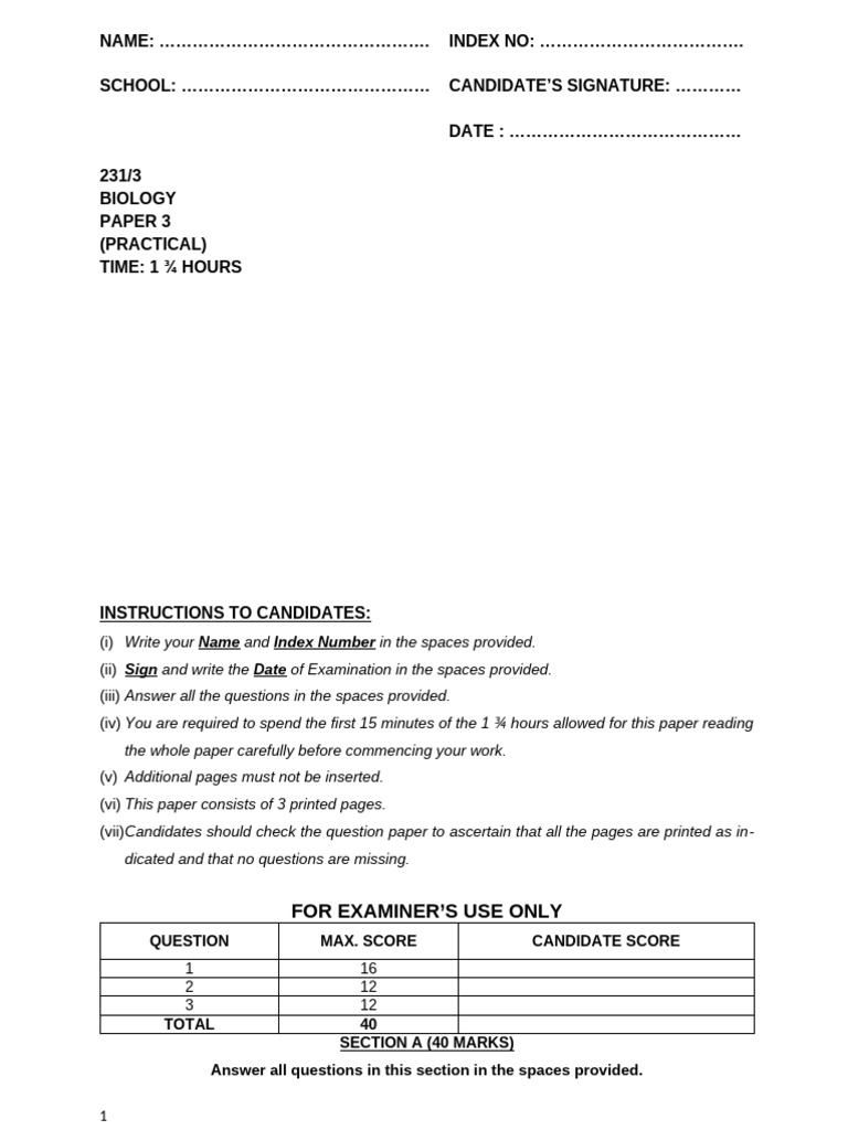 Biology Practical Exam 37 Questions | PDF