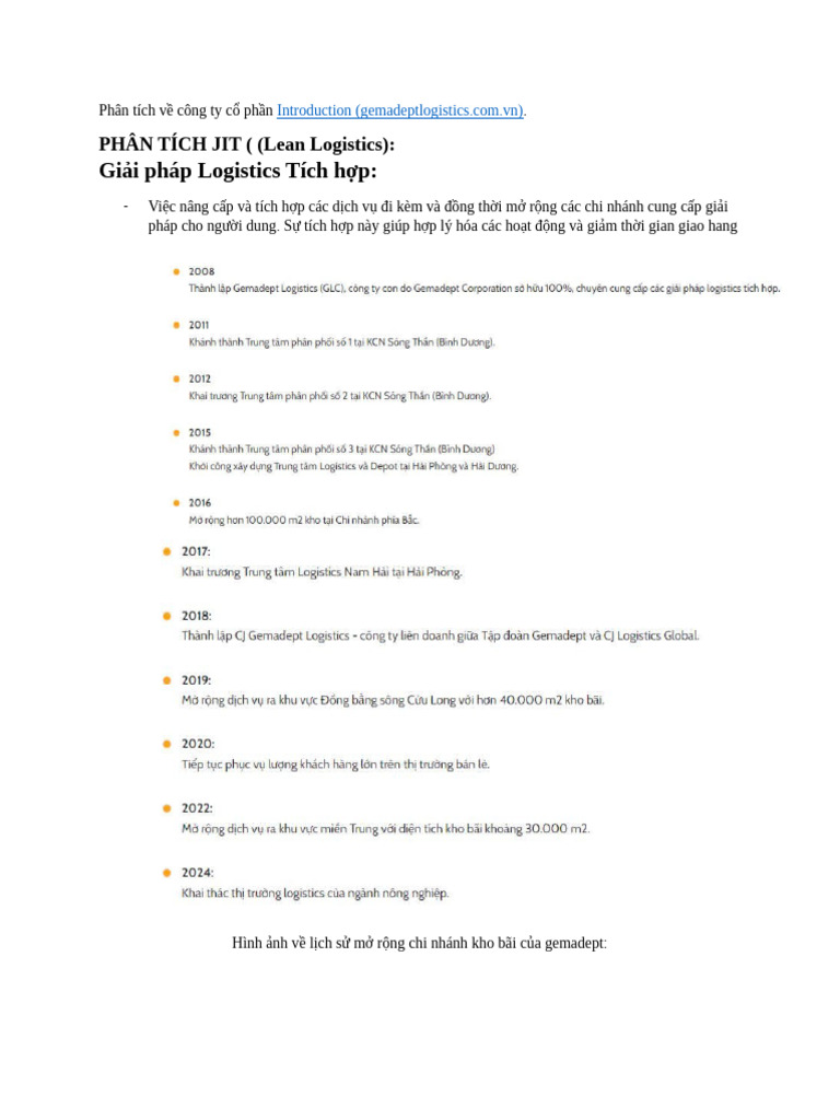 Phân tích về công ty cổ phần gemadept | PDF