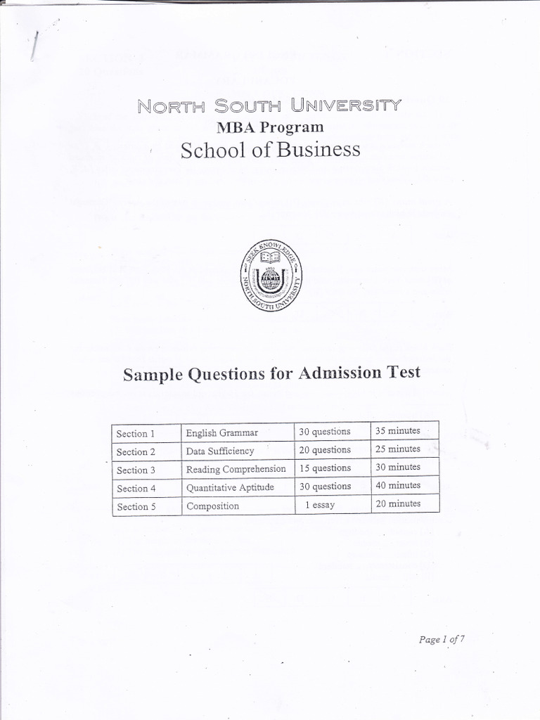 Mba Sample Question | PDF
