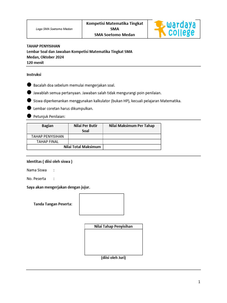 Mate Penyisihan 5 Okt 2024 | PDF