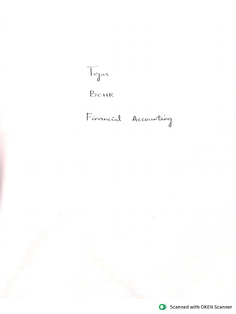 Financial Accounting Assignment 1 Tejas BCMR | PDF