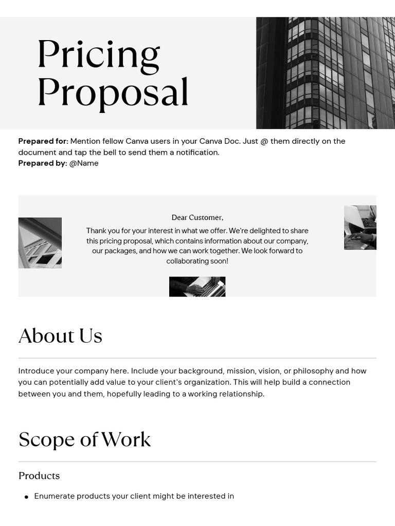 Pricing Proposal PDF | PDF