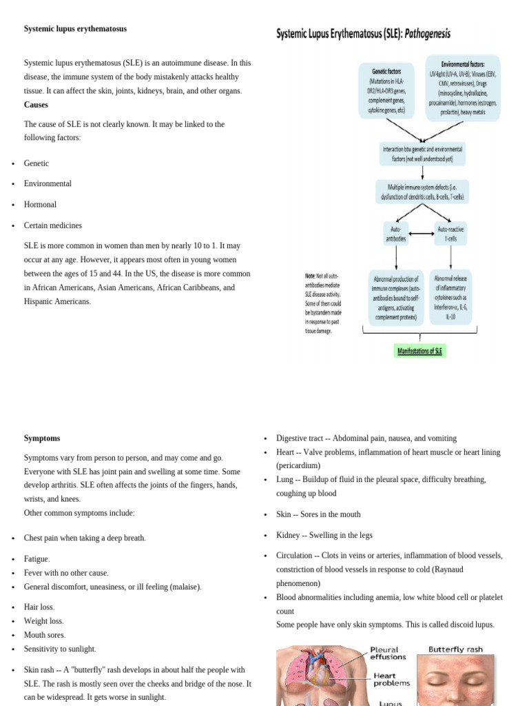 Systemic Lupus Erythematus Notes | PDF | Medical Specialties | Clinical ...