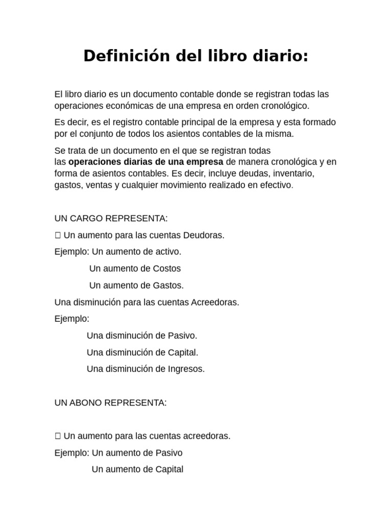 Definición Del Libro Diario | PDF