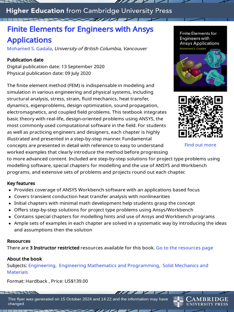 Finite Elements For Engineers With Ansys Applications | PDF