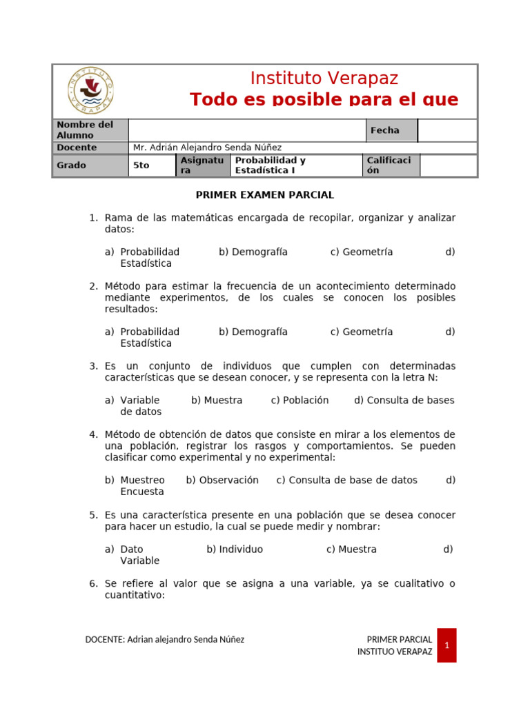 Formato Examen | PDF
