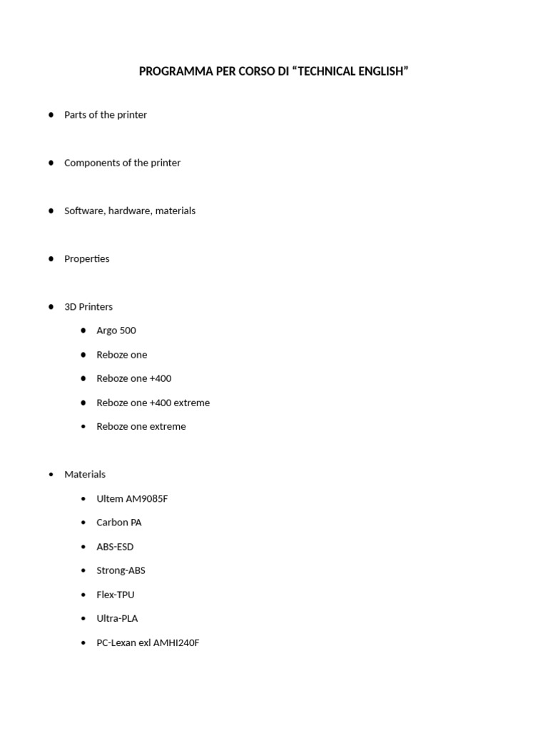 PROGRAMMA Technical English | PDF