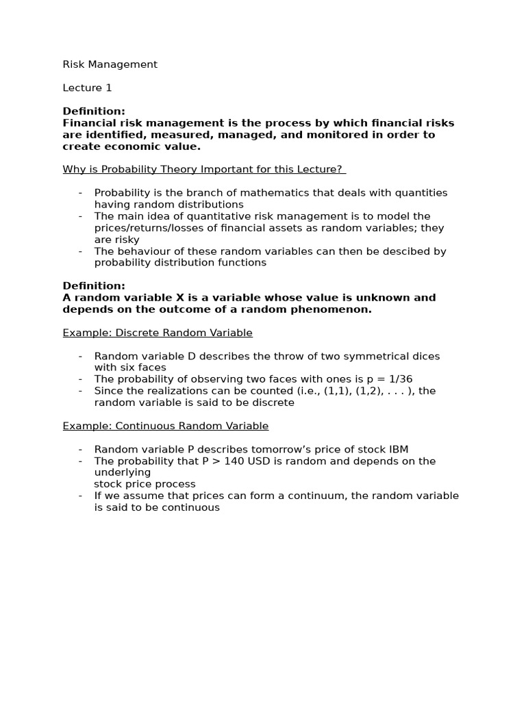 Risk Management | PDF