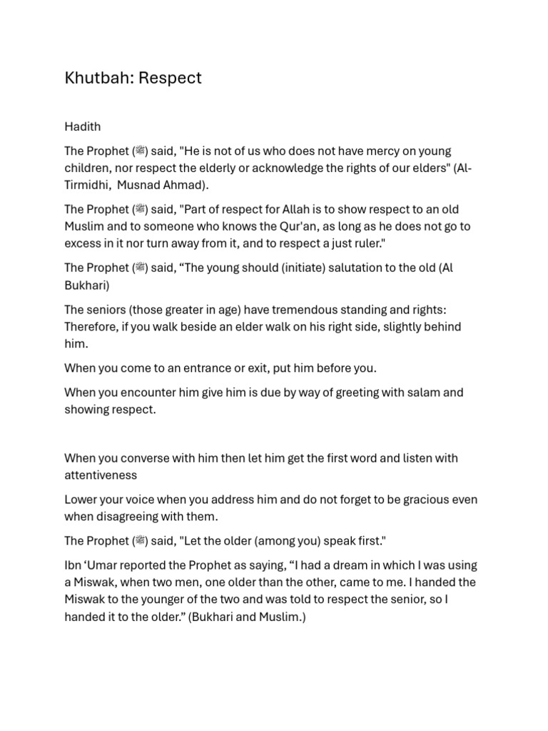 Khutbah Respect | PDF