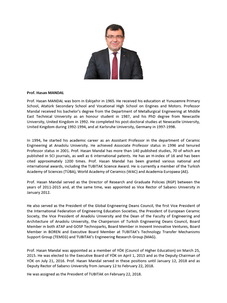 Prof. Hasan Mandal CV Eng | PDF