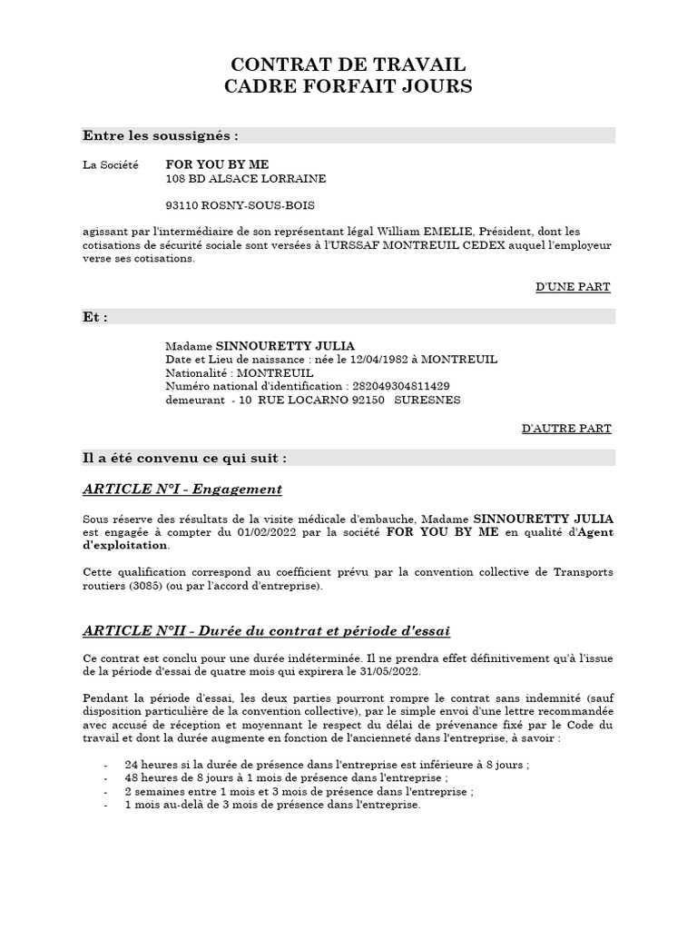 Contrat Cadre Julia | PDF