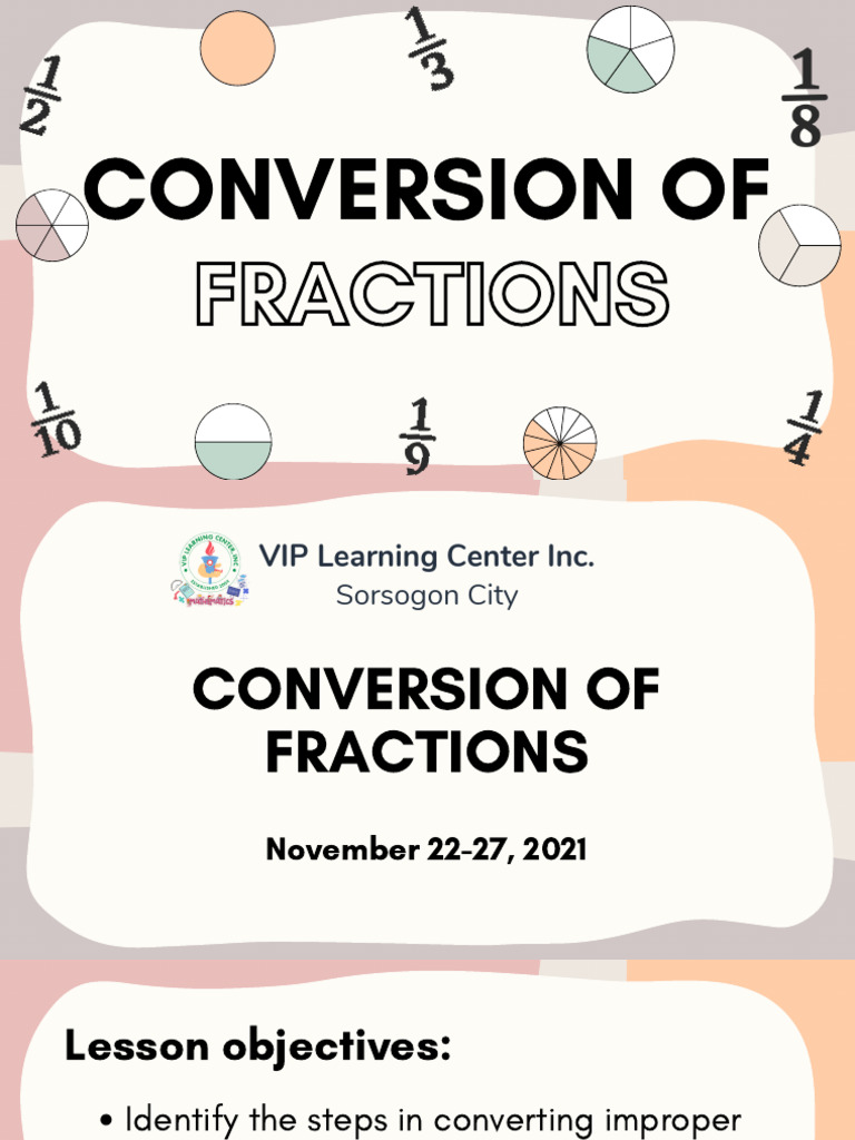 Conversion of Fractions With Activities | PDF