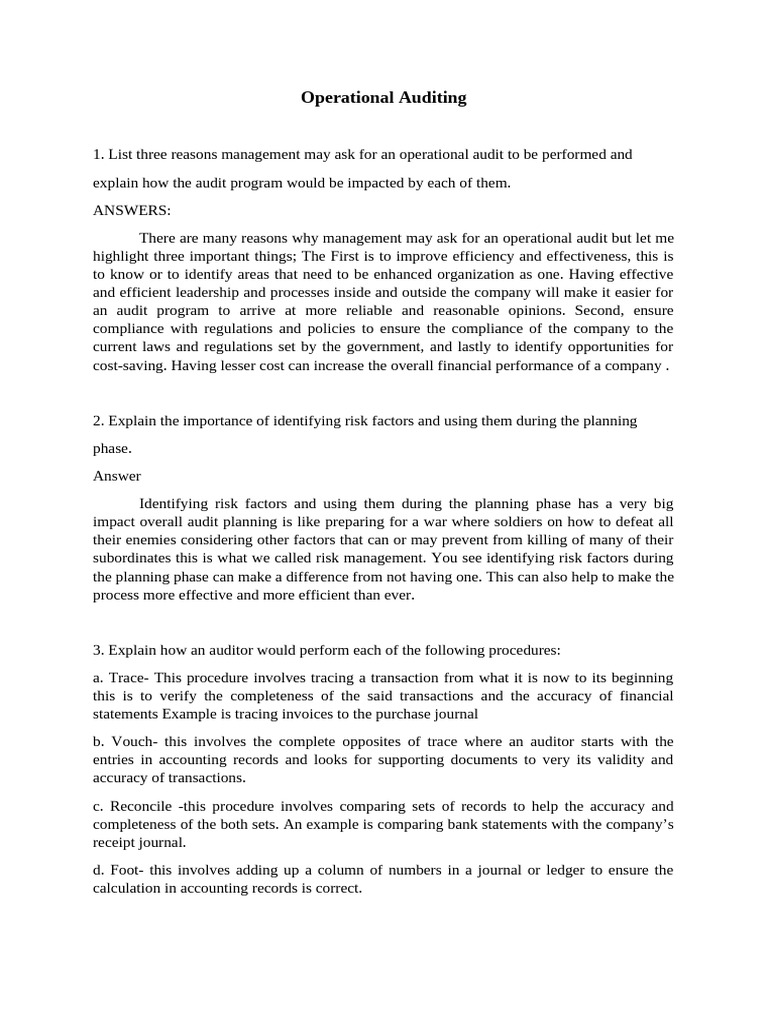 Operational Auditing | PDF