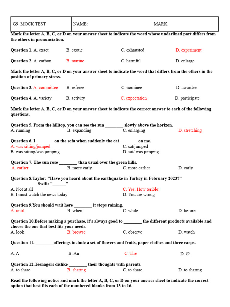 Mock Test | PDF