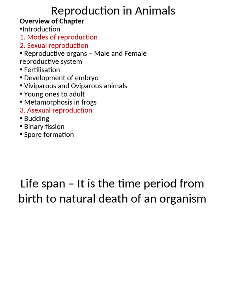 Reproduction in Animals Part 1 | PDF