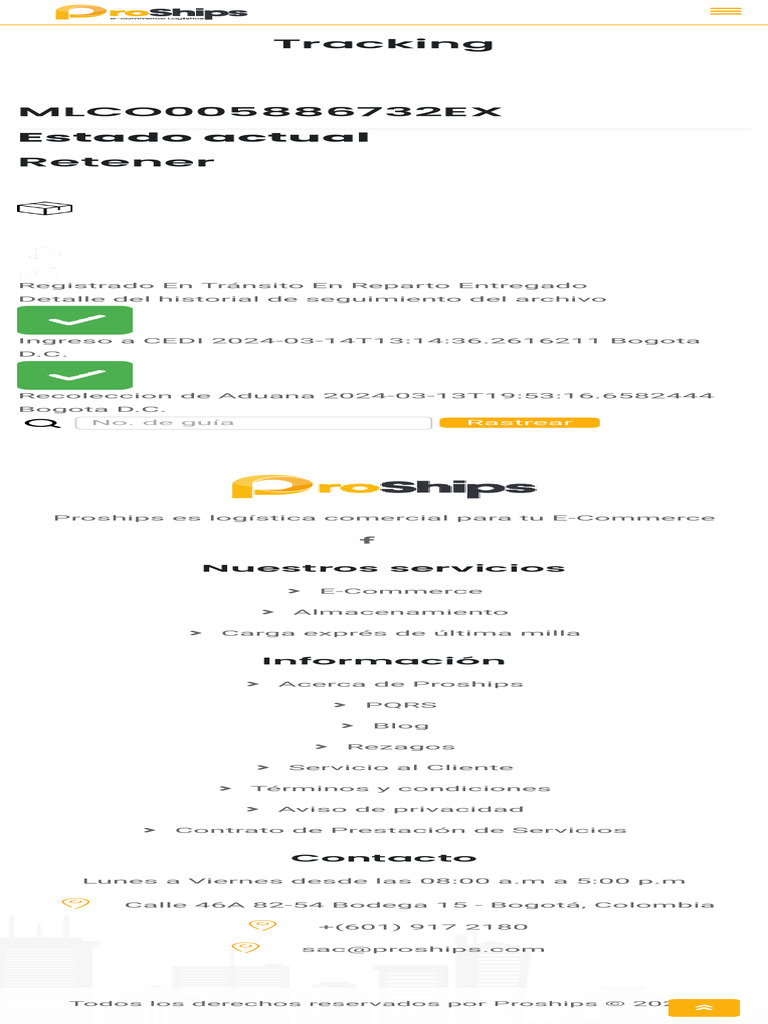 Tracking - Proships | PDF