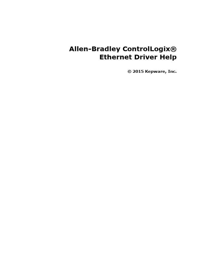 v5 Allen Bradley Controllogix Ethernet Manual | PDF