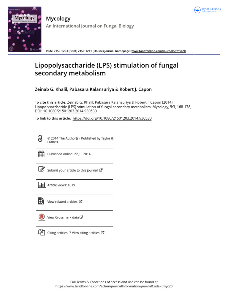 Fungal Metabolism Boost via LPS | PDF | High Performance Liquid ...