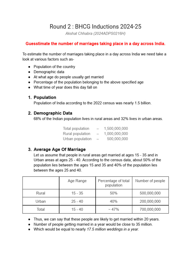 Guesstimate (BHCG #2) | PDF