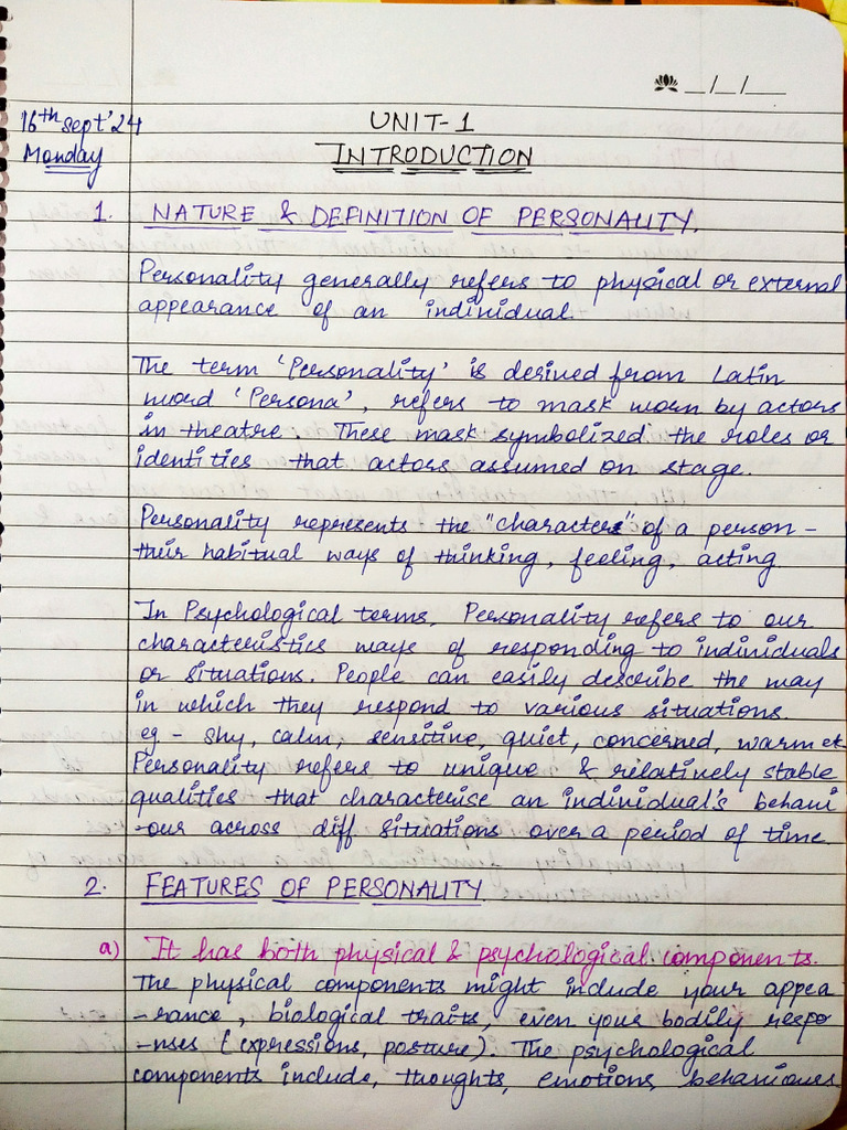 Personality Introduction | PDF | Teaching Methods & Materials | Science ...