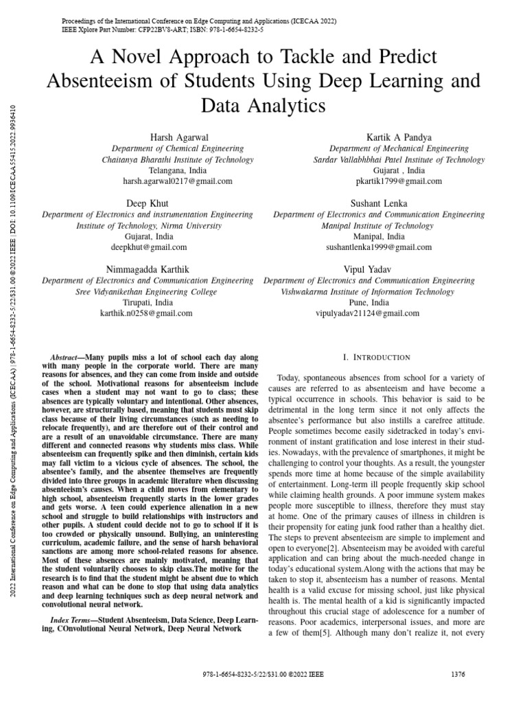 Student Absenteeism Prediction Techniques | PDF
