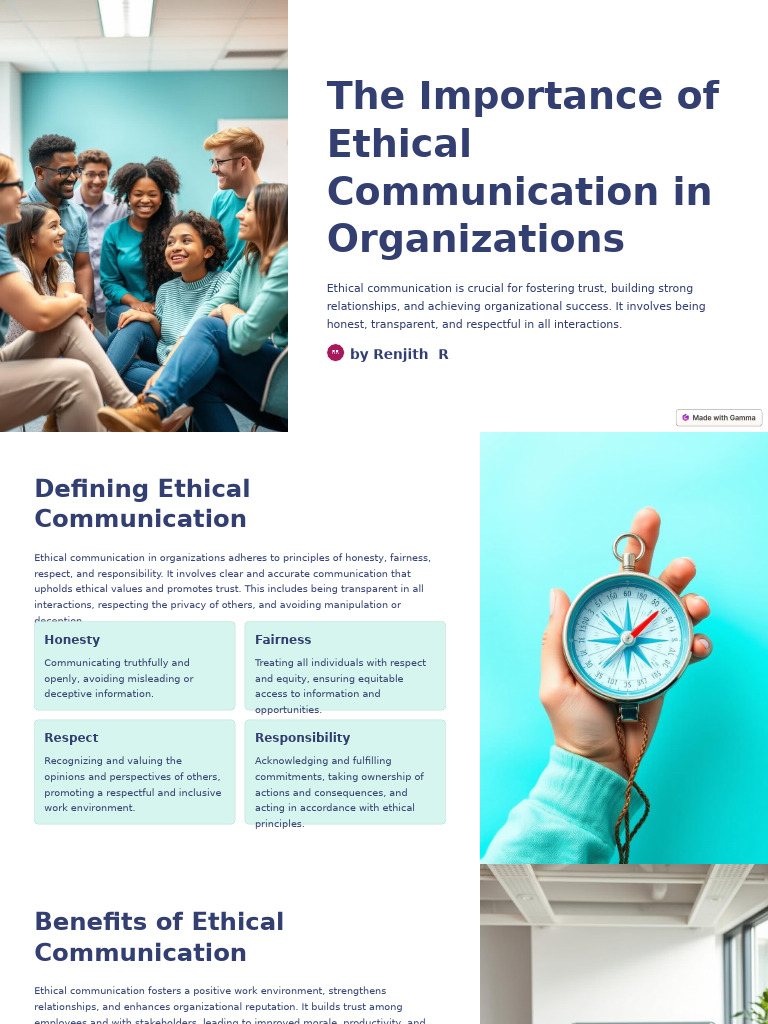 The Importance of Ethical Communication in Organizations | PDF
