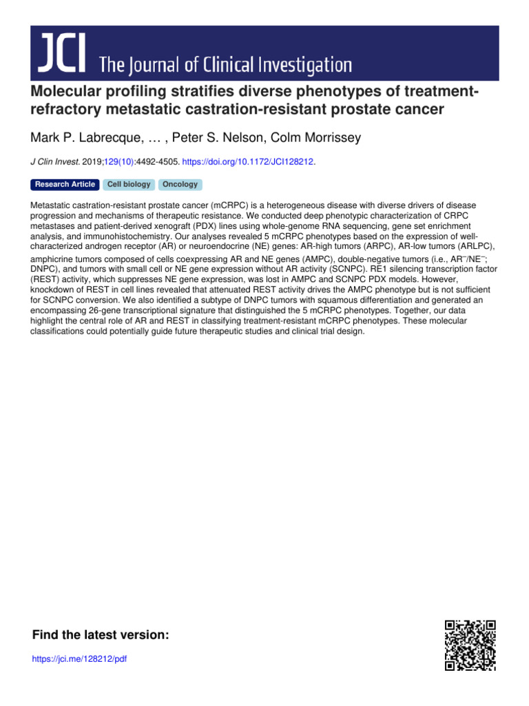 2019.Molecular Profiling Stratifies Diverse Phenotypes of Treatment ...
