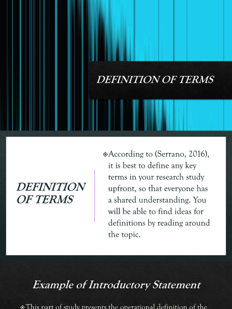 Definition of Terms | PDF