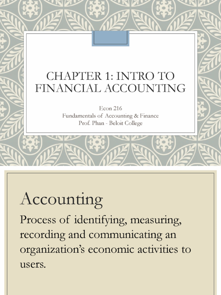 Chapter 1 Intro To Fin Accounting | PDF