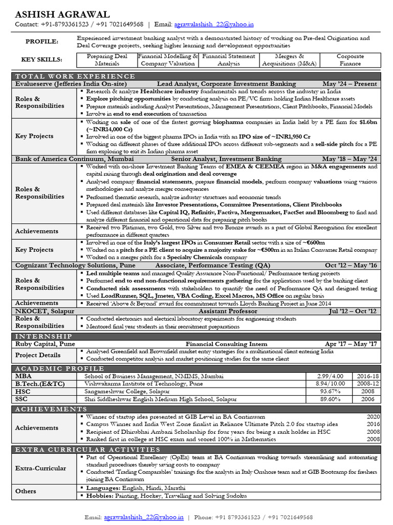 CV_Ashish Agrawal | PDF