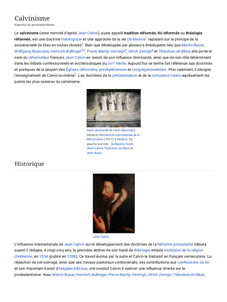 Calvinisme - Wikipédia | PDF