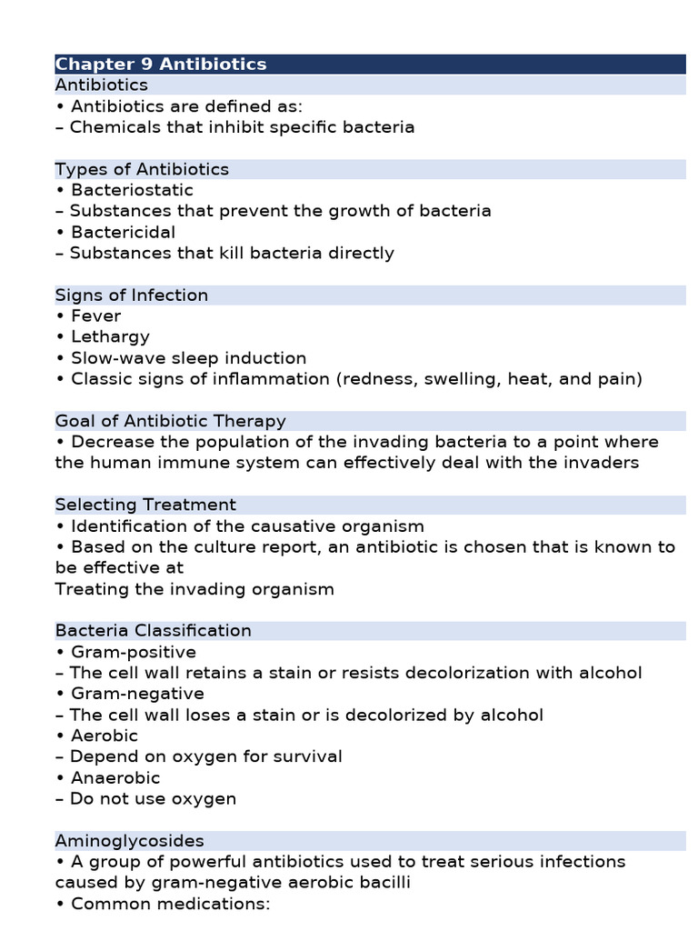 Antibiotics: Types, Uses, and Considerations | PDF | Bacteria | Medical ...