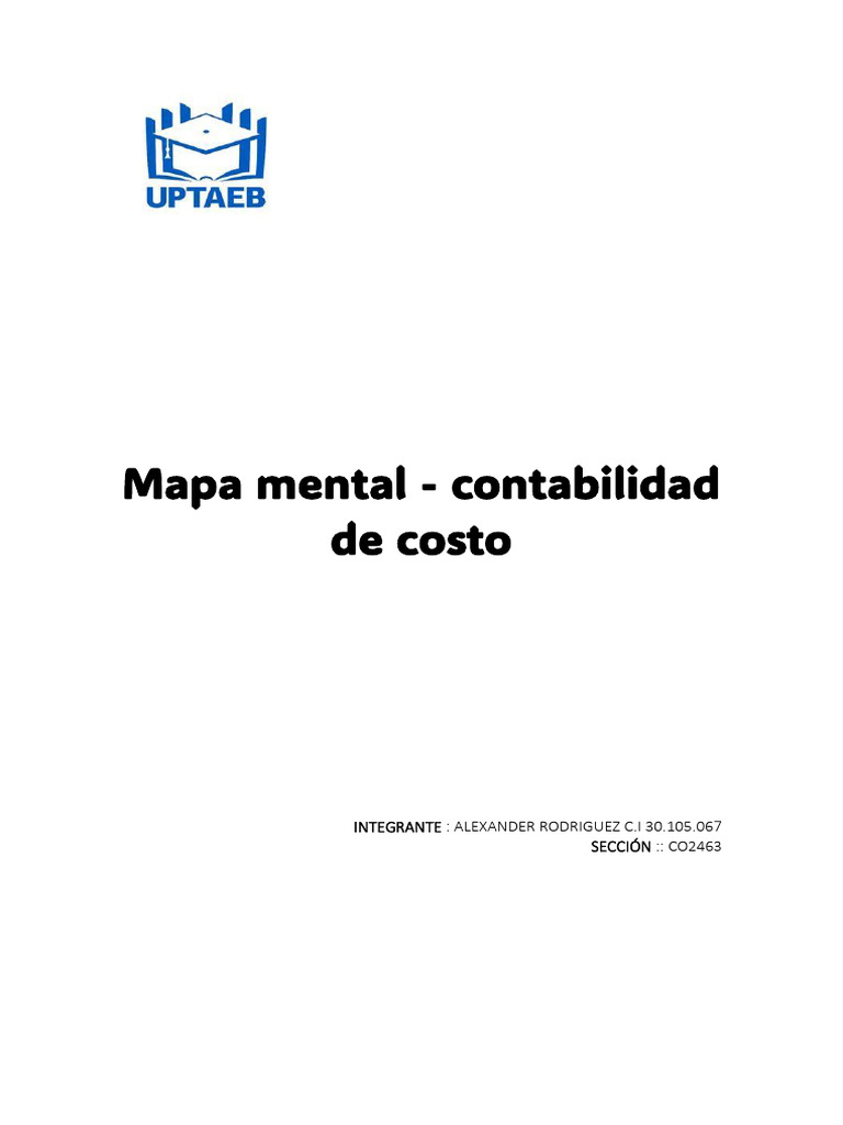 Mapa Mental Contabilidad de Costo | PDF