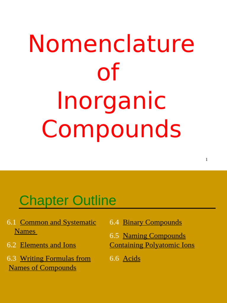 6 Nomenclature of Inorganic Compounds | PDF