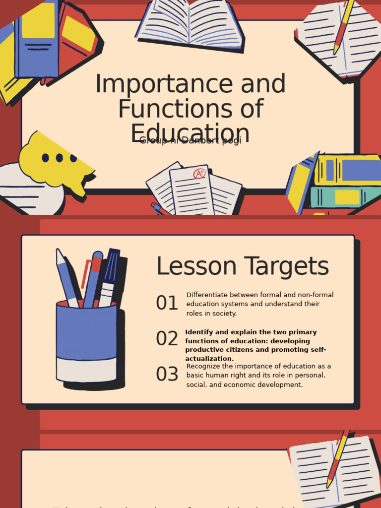 Importance and Functions of Education_G2 | PDF