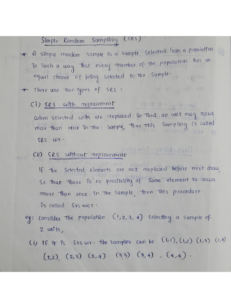 SRS and Stratified RS | PDF