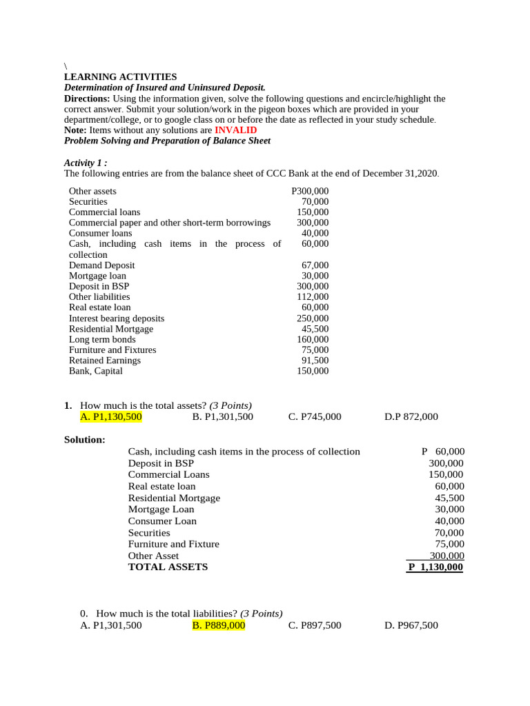 Unit Iii Problem Solving and Preparation of Balance Sheet | PDF