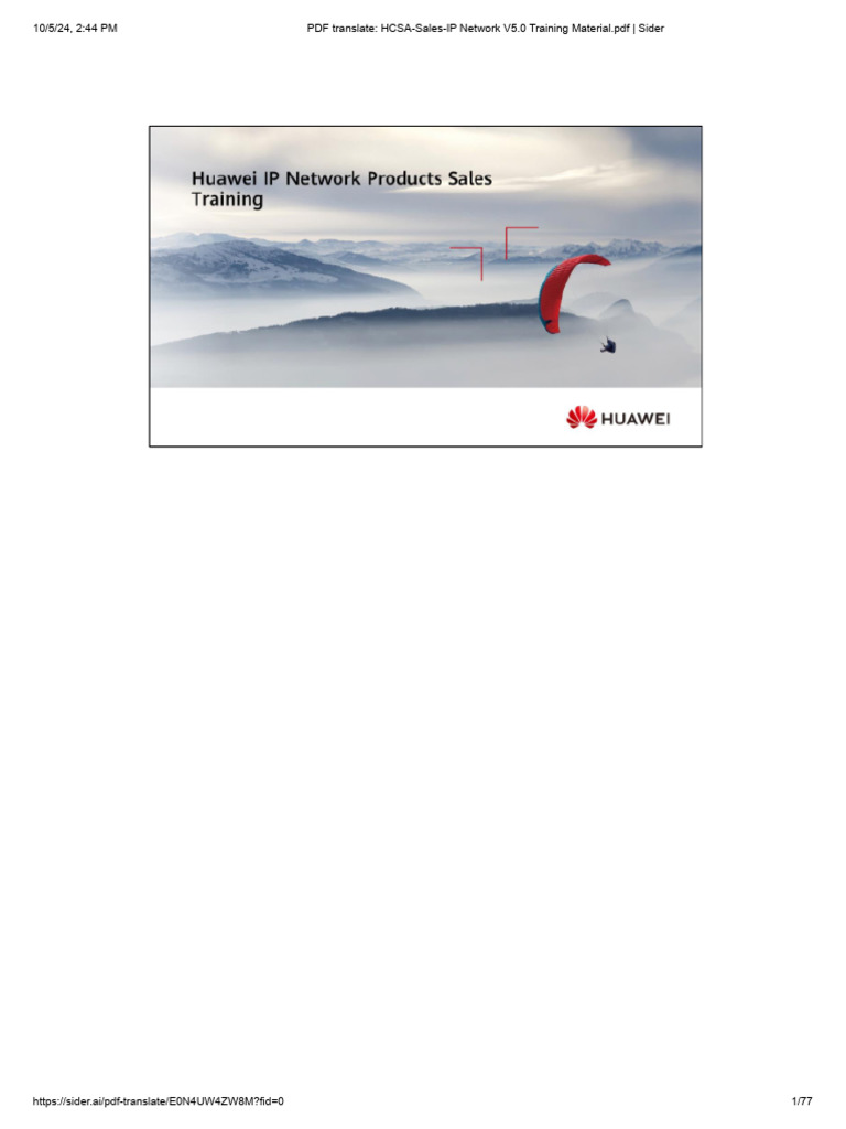 PDF Translate - HCSA-Sales-IP Network V5.0 Training Material - PDF - Sider | PDF