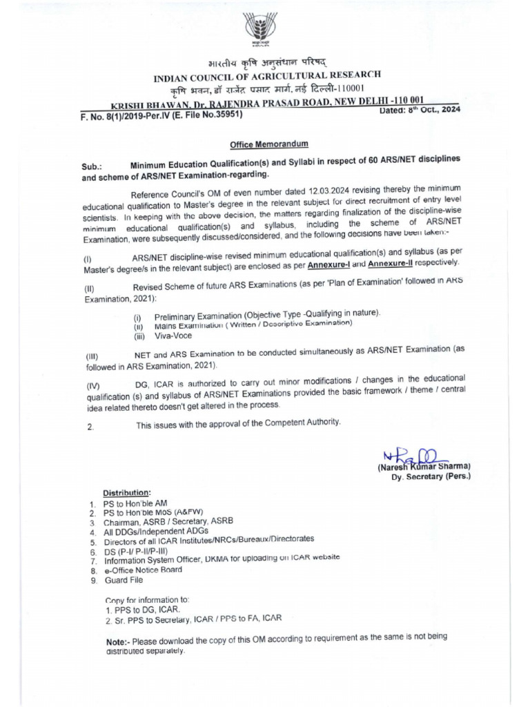 ARS New Syllabus | PDF