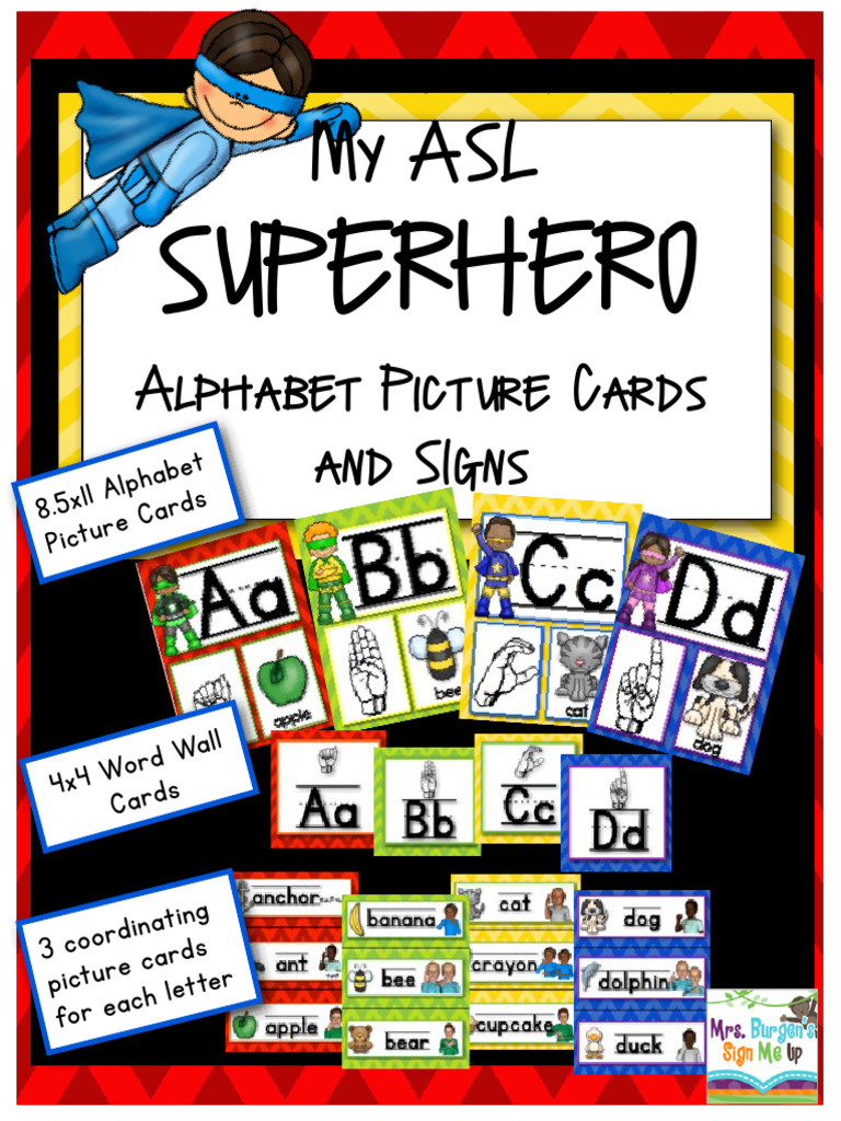Superhero: ASL Alphabet Picture Cards | PDF