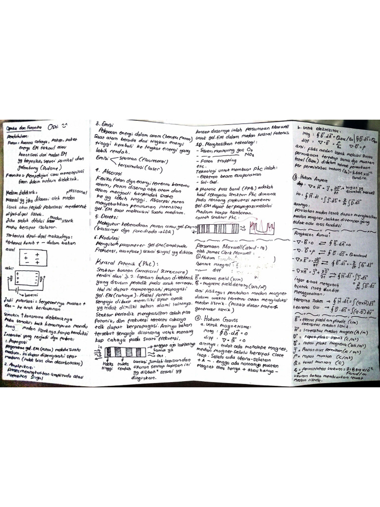 Rangkuman Optika Fotonika Part 1 | PDF