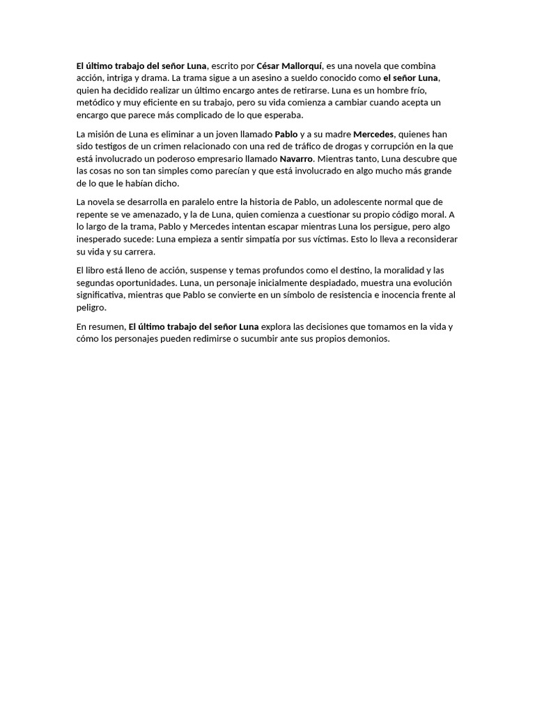 El Último Trabajo Del Señor Luna | PDF