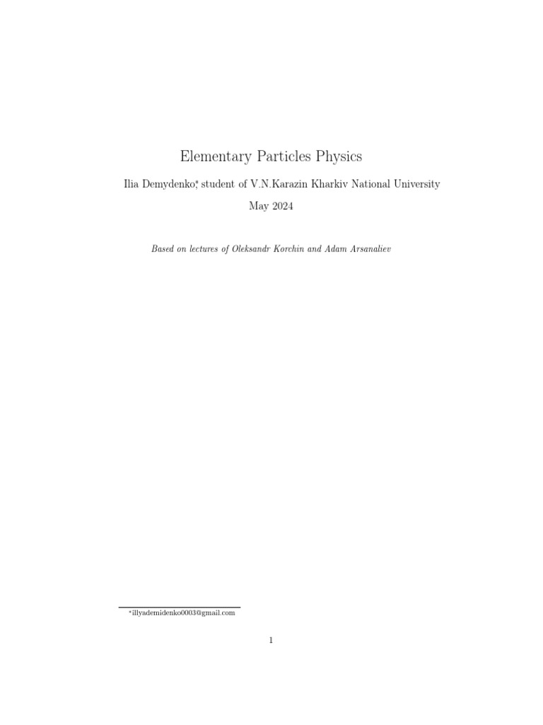 Elementary Particles Physics | PDF