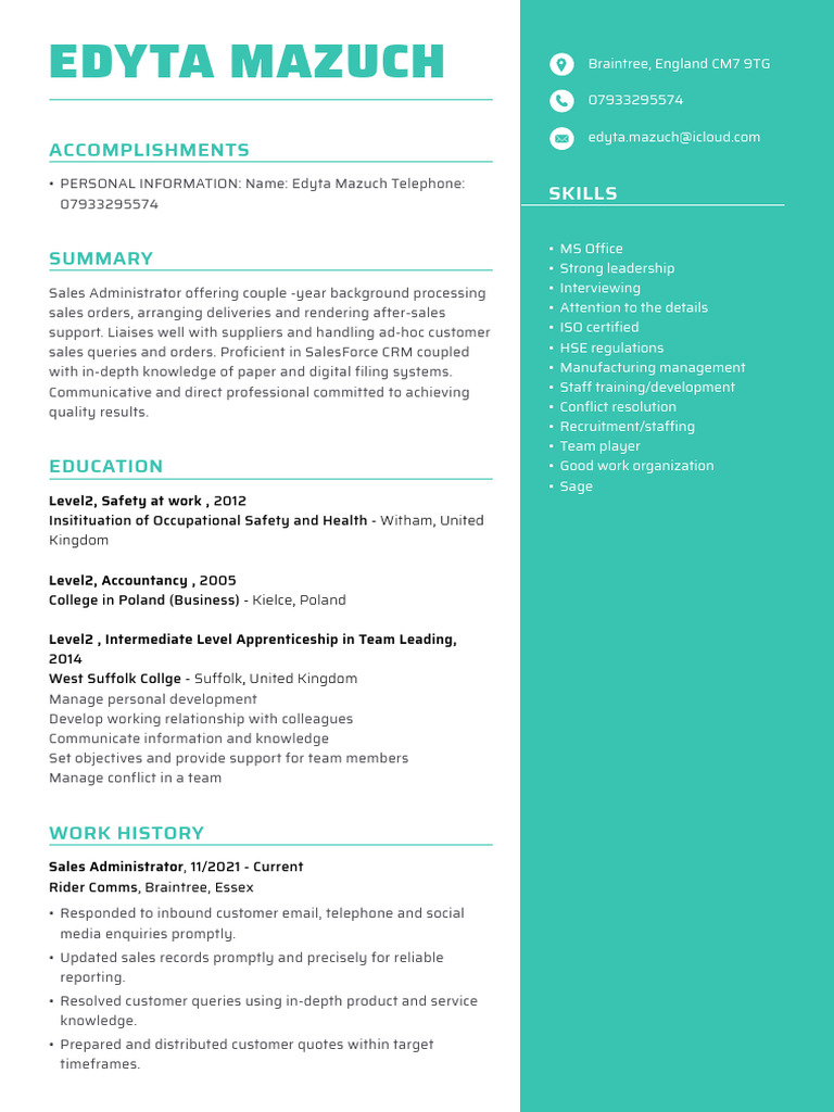 Edyta Mazuch CV1 | PDF