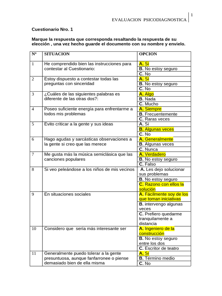 Cuestionario 1 | PDF