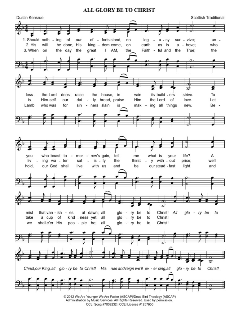 All Glory Be To Christ (Sheet Music) | PDF