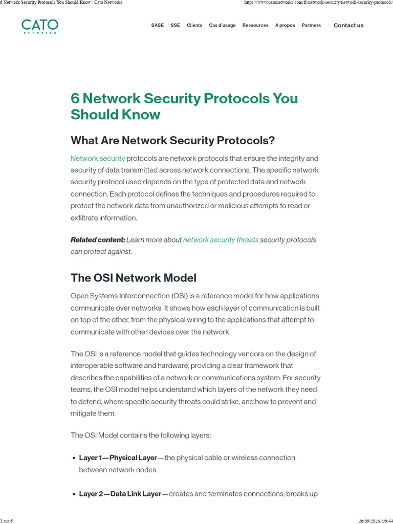 6 Network Security Protocols You Should Know Cato Networks | PDF