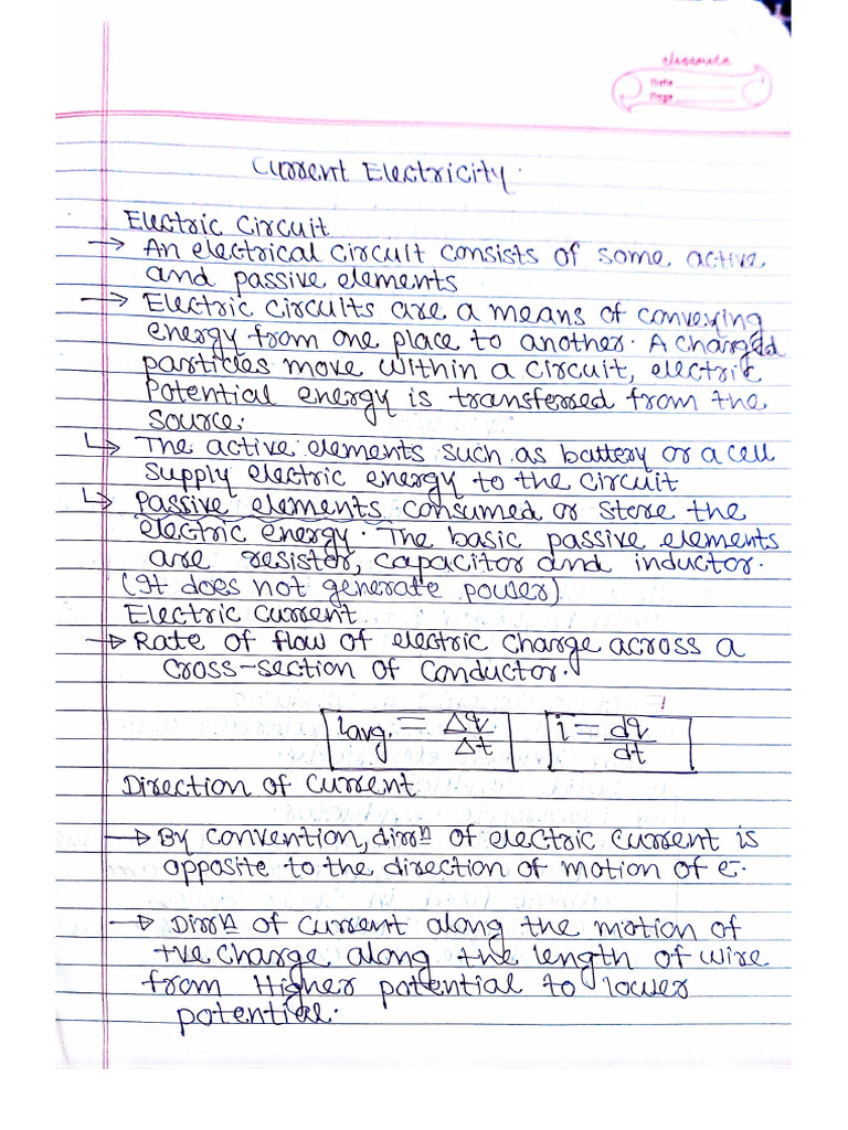 ELECTRIC CURRENT (PART 1) | PDF