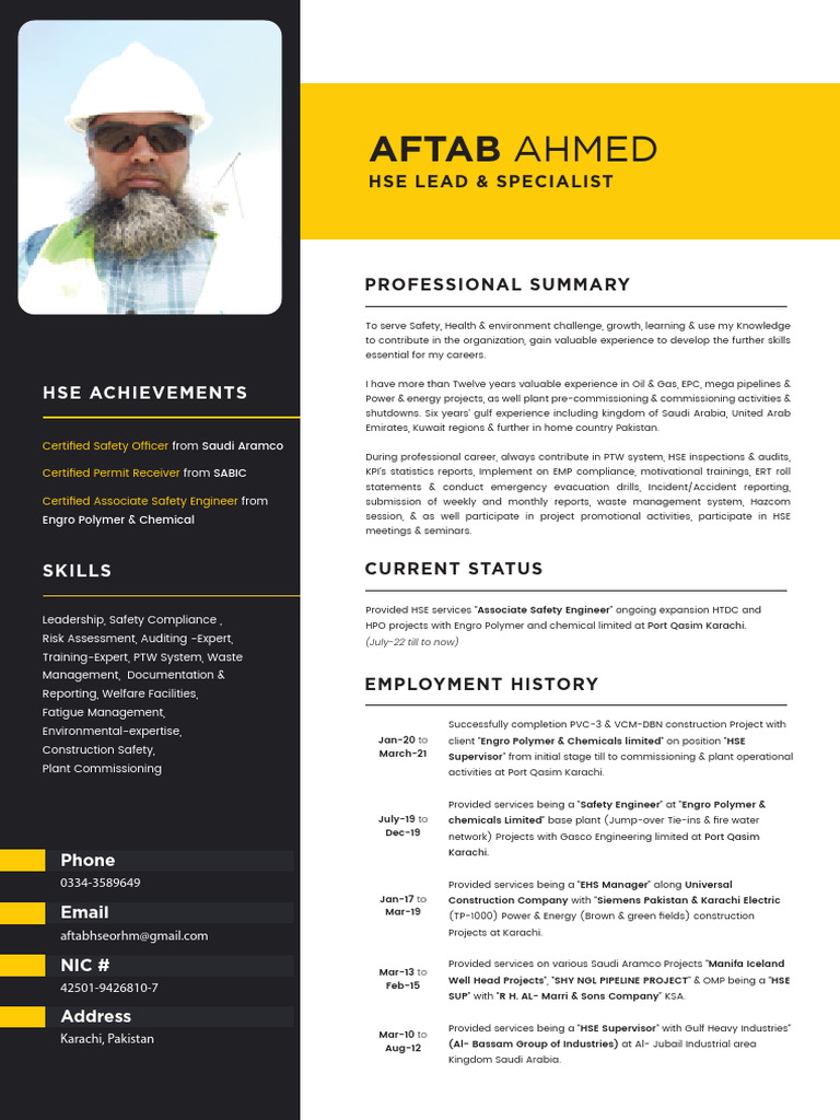 Aftab Ahmed CV Addition | PDF